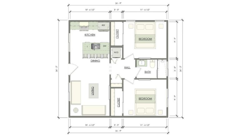 2 Bedroom ADU Floor Plans